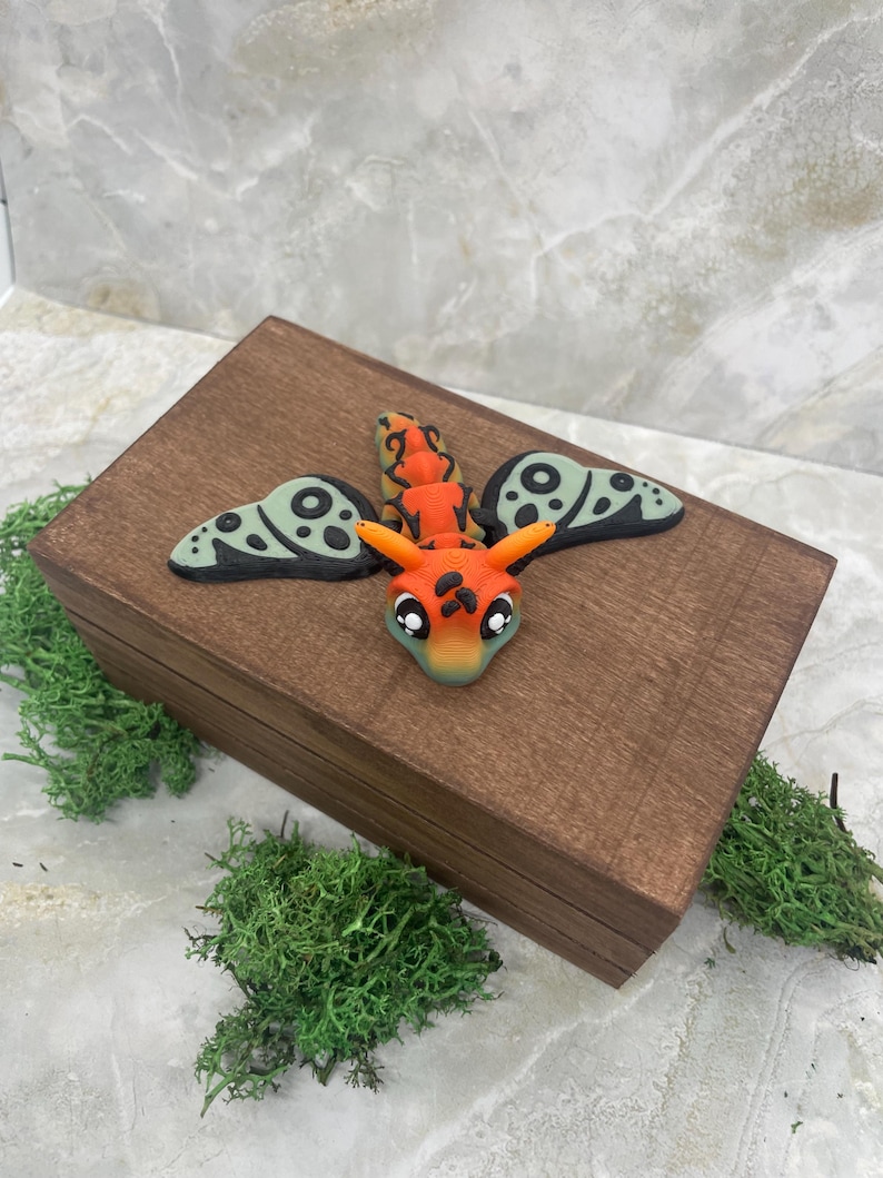 Umbra Moth Dragon, Mini 3d Printed Dragon, Flexi Dragon, Desk Pet ...