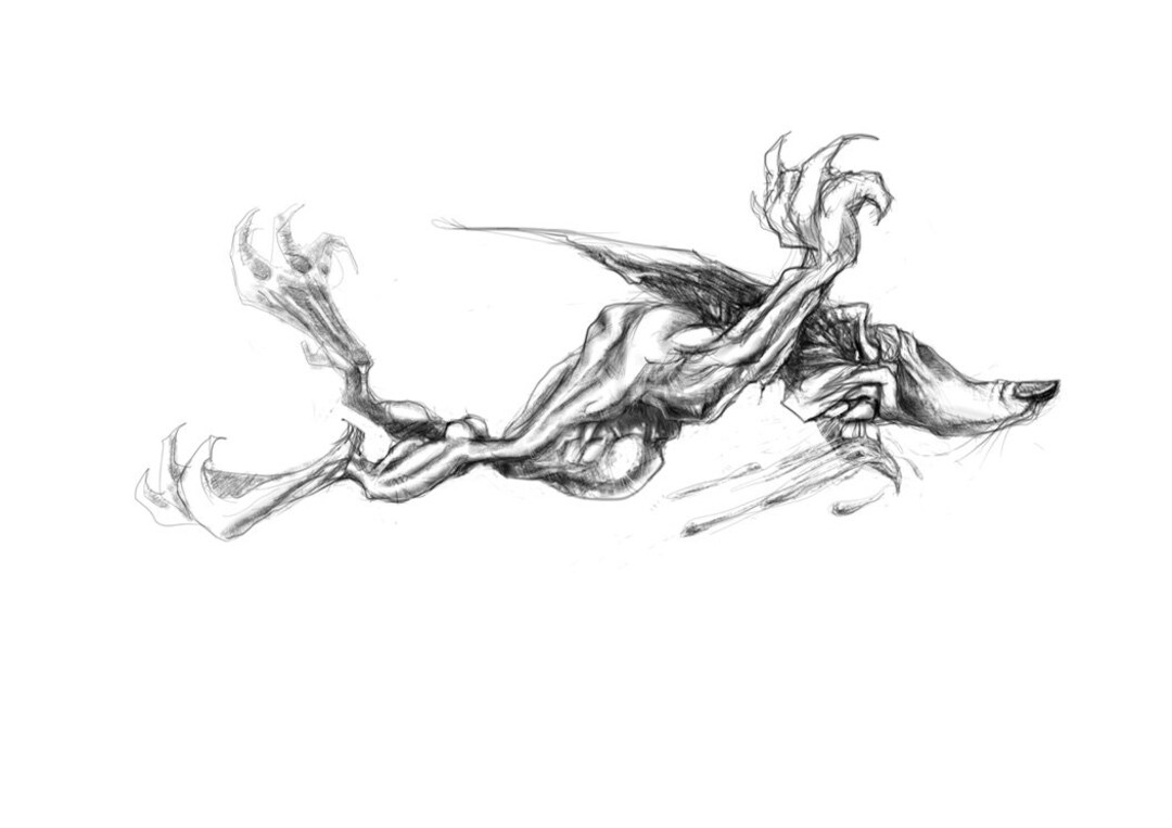 Loup Garou Cartoon, Fun, Rough, Sketch, Speed Draw - Etsy