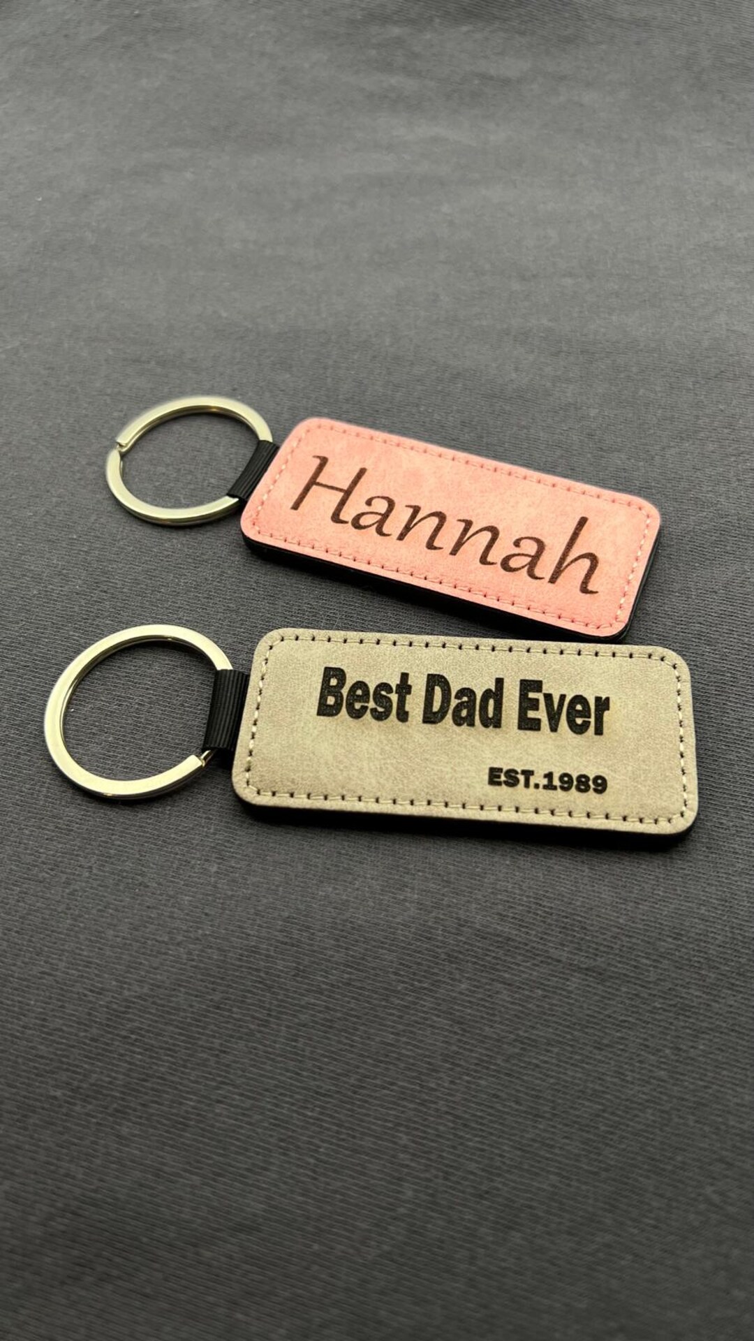 Family Group Accessory Gift Personalized Leather Keychain Custom Logo ...
