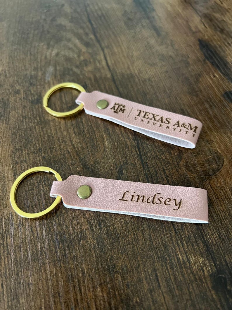 Personalized Keychain Custom Name Logo Text Keyring Christmas Group ...