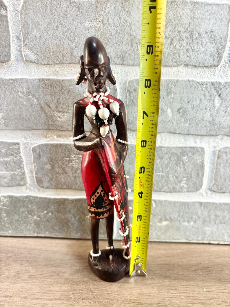 Vintage African Zulu Tribal Man & Woman Statue Wood Carved With Beads ...