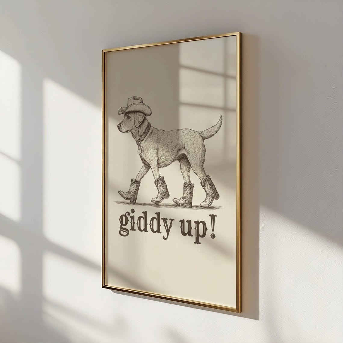Cowboy Dog Print, Cowboy Dog Art, Dog Wall Art, Cowboy Decor, Cowboy ...