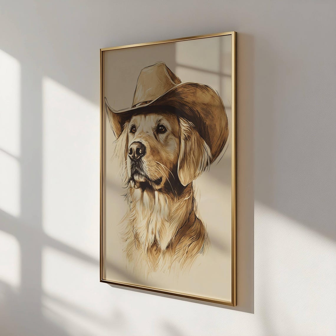 Cowboy Dog Print, Cowboy Dog Art, Dog Wall Art, Cowboy Decor, Cowboy ...