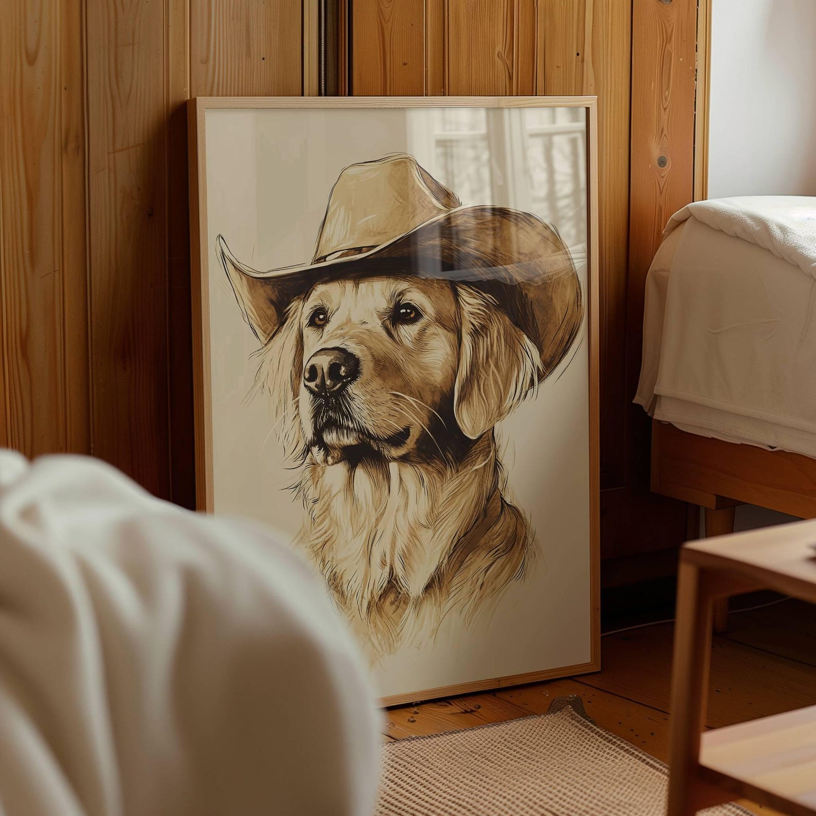 Cowboy Dog Print, Cowboy Dog Art, Dog Wall Art, Cowboy Decor, Cowboy ...