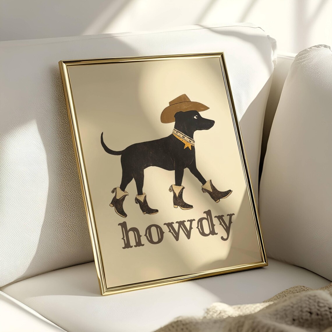 Cowboy Dog Print, Cowboy Dog Art, Dog Wall Art, Cowboy Decor, Cowboy ...