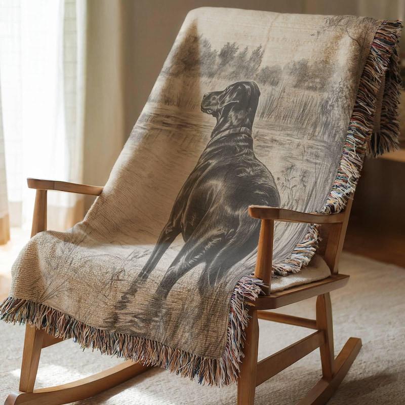 Yellow Lab Woven Blanket - Etsy