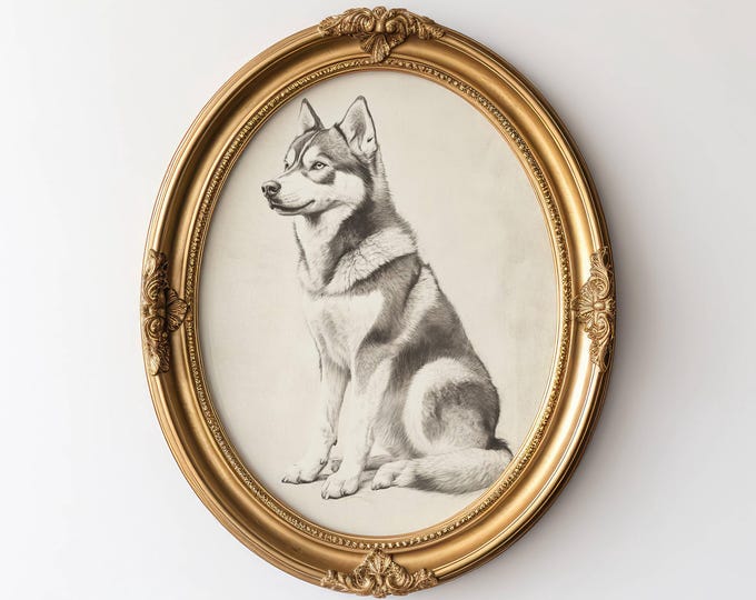 Antique Siberian Husky Print Vintage 1933 Cleanthe Carr Sled Dog ...
