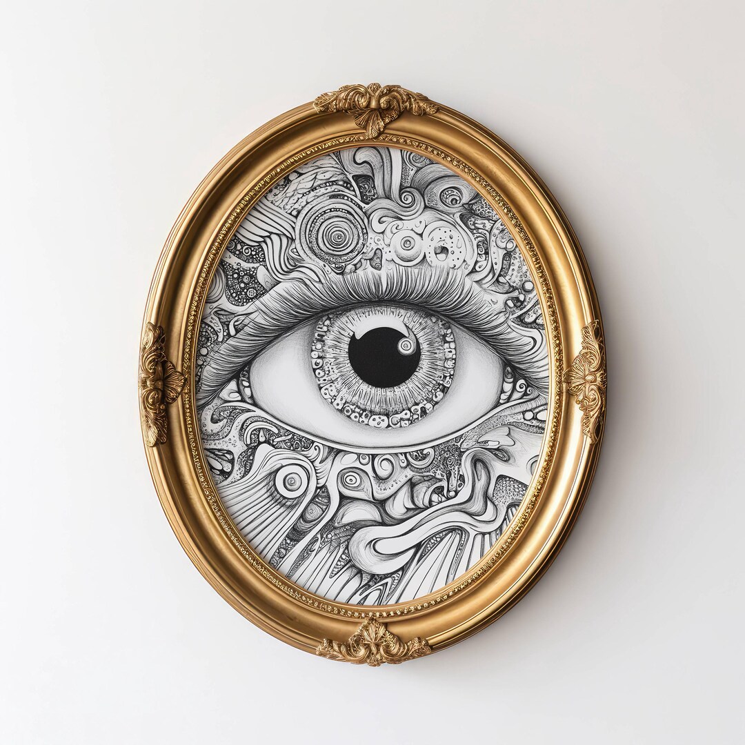 Psychedelic Print, Meditation Art Decor, Spiritual Decor, 3rd Eye Wall ...