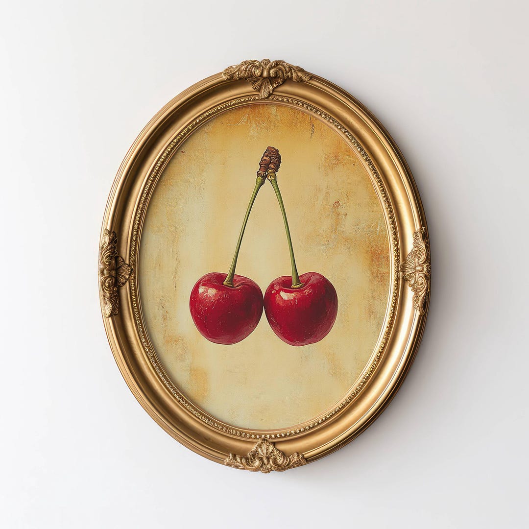 Vintage Cherry Poster, Cherries Print, Trendy Wall Art, Vintage Wall ...