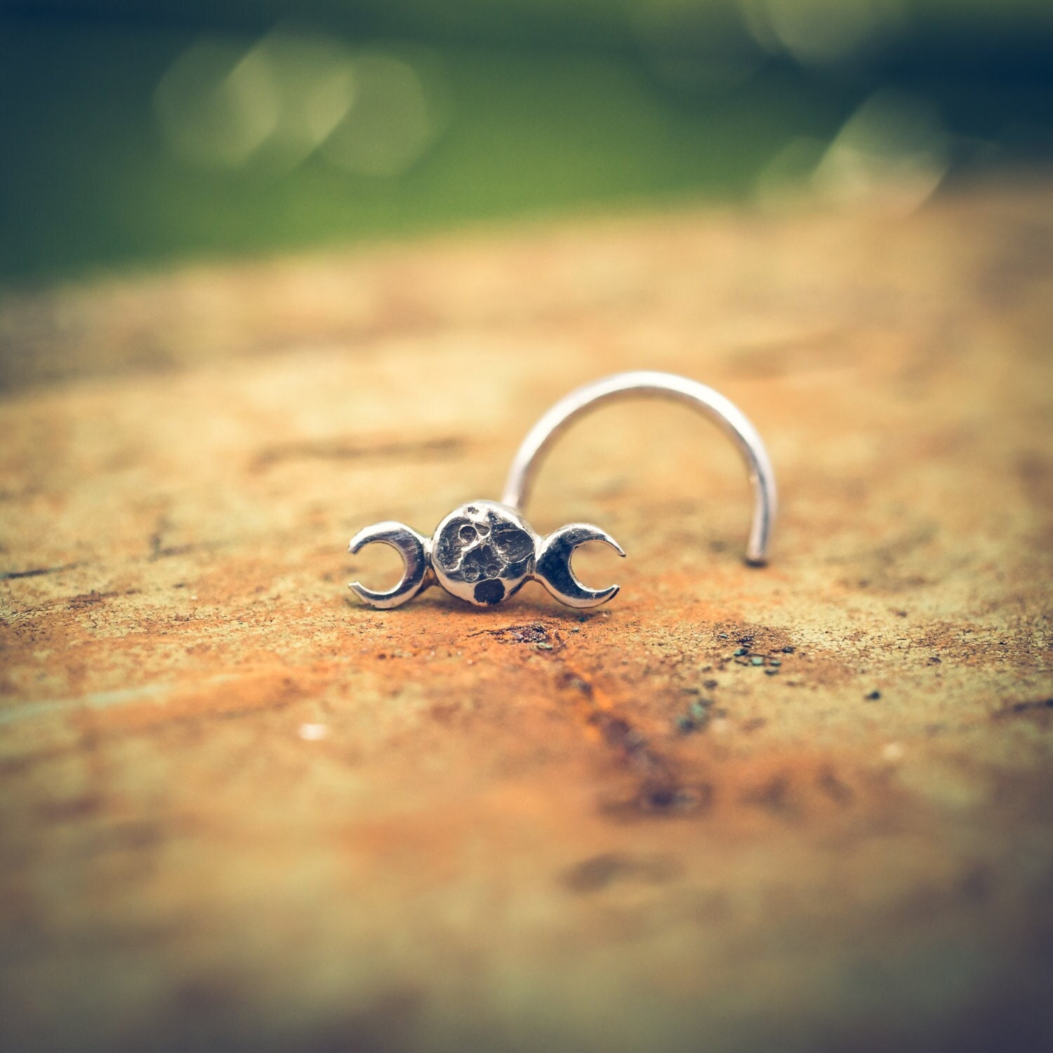 Phases of the Moon Nose Stud in Solid Sterling Silver. Great for Noses ...