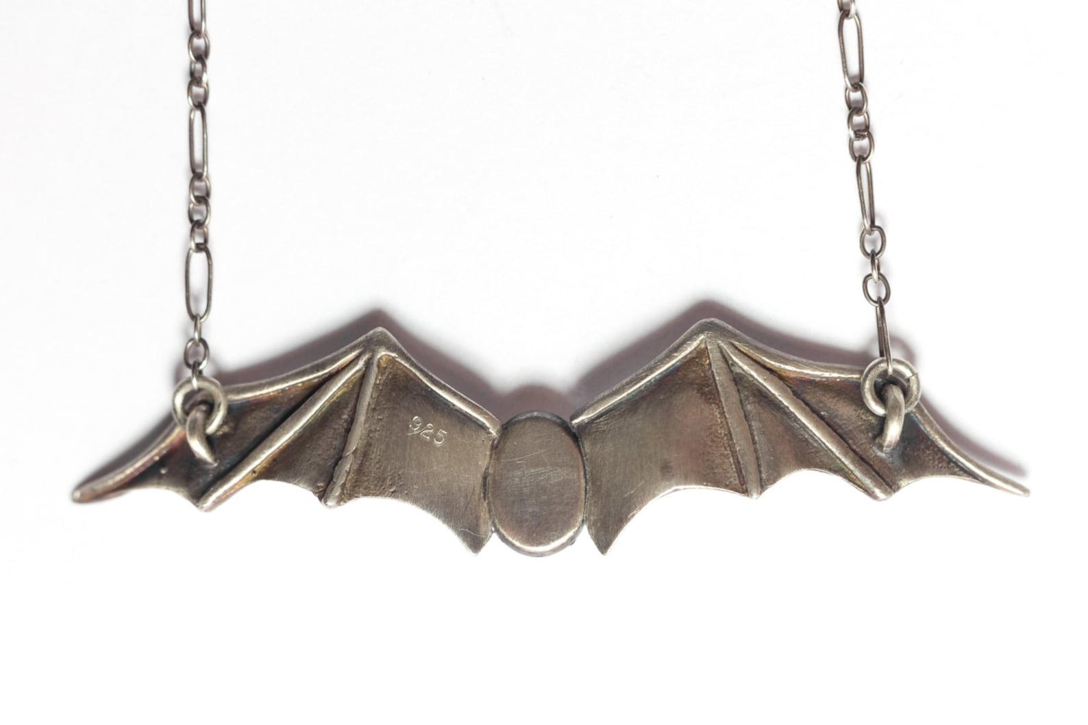 Silver Bat Wings Necklace With Oval Labradorite Cabochon - Etsy