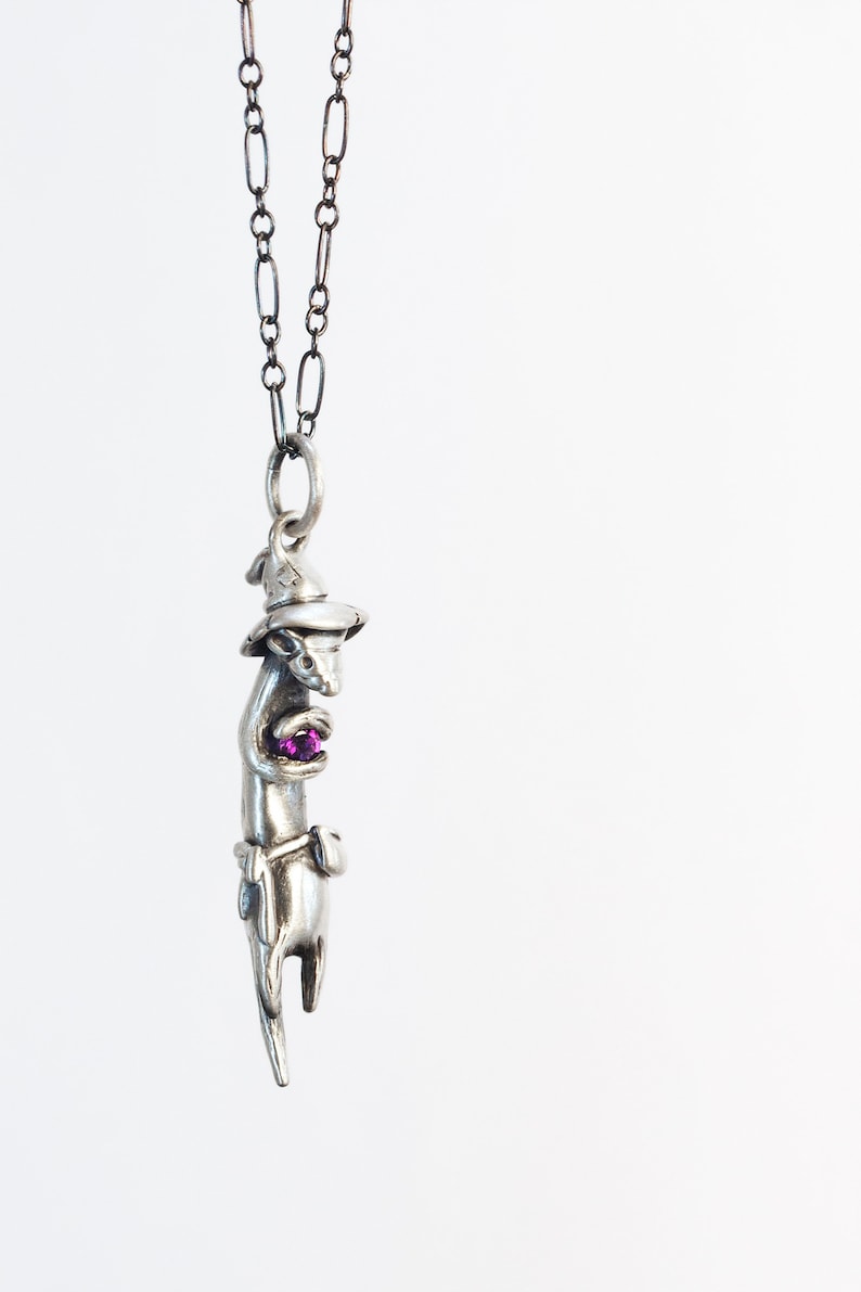 Wizard Weasel Necklace Adopt a Ferret Pendant in Sterling - Etsy
