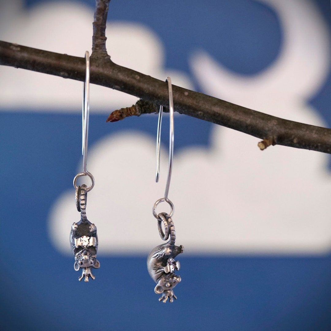 Princess Opossum Earrings! These Regal Possums Earring Hold a Genuine ...