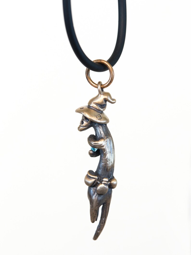 Wizard Weasel Necklace Adopt a Ferret Pendant in Sterling | Etsy