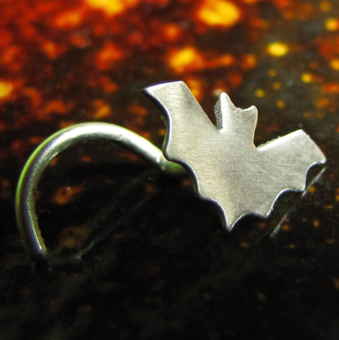 Twinkle Twinkle Little Bat Nose Stud in Sterling Silver / Individually ...