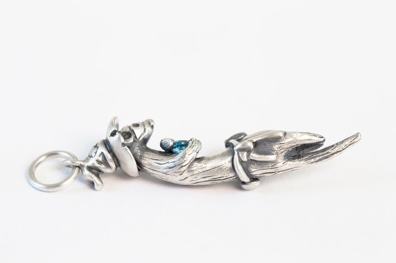 Wizard Weasel Necklace Adopt a Ferret Pendant in Sterling | Etsy