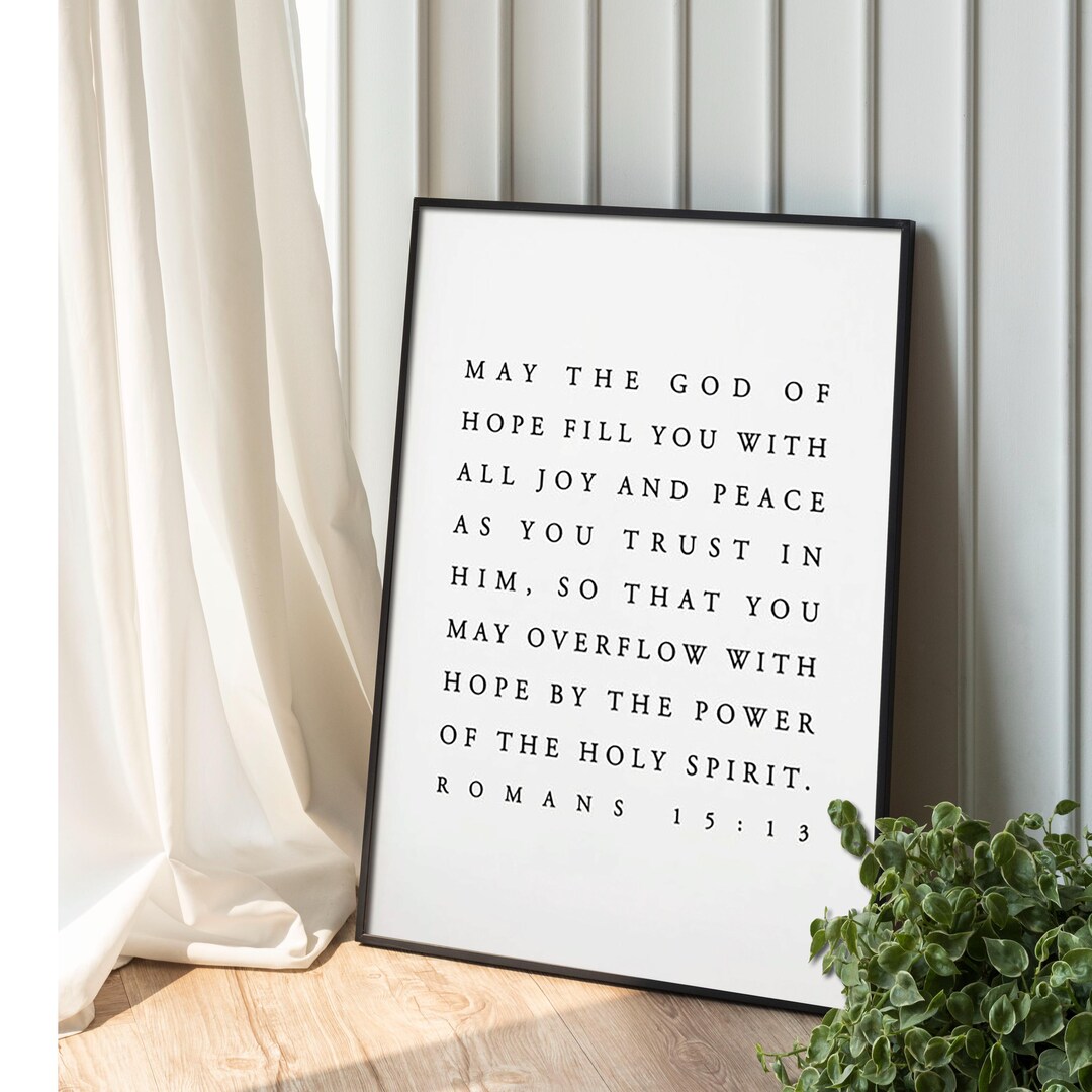 Bible Verse Printable, Romans 1513, Scripture Wall Art, Modern ...