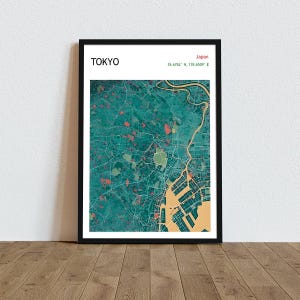 Tokyo Map Print, Tokyo Poster, Tokyo Map, Tokyo Print, Tokyo Wall Art ...