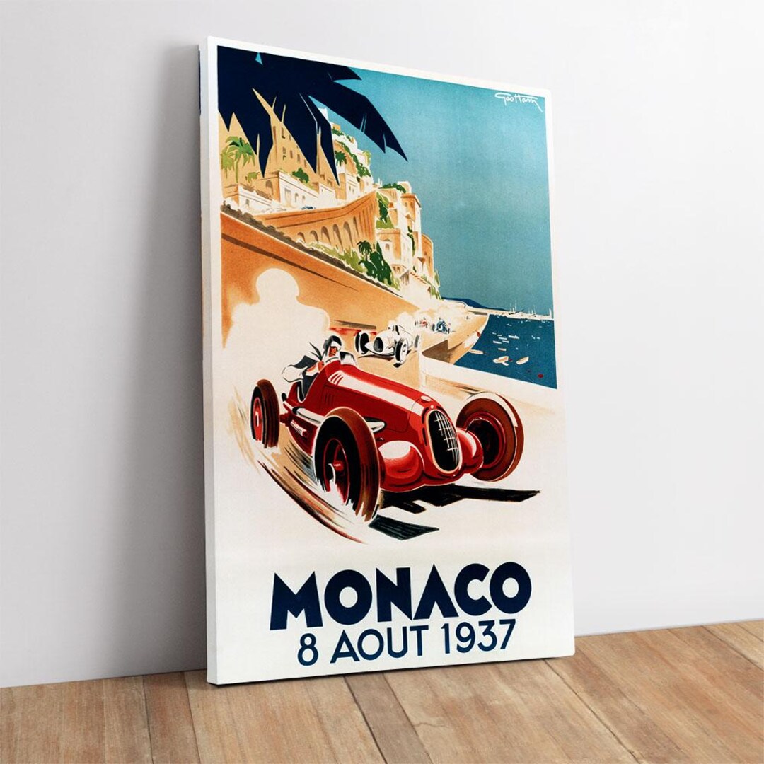 Monaco Grand Prix Print, Vintage Wall Art, Car Race Poster, 1937 Grand ...