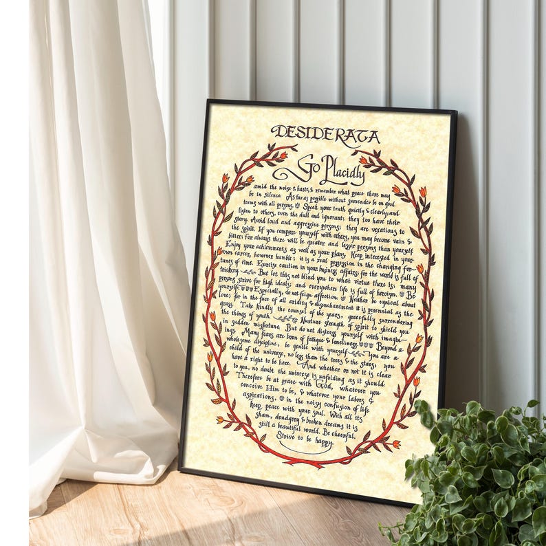 Desiderata Print - Max Ehrmann Poem - Desiderata Poster - Desiderata ...