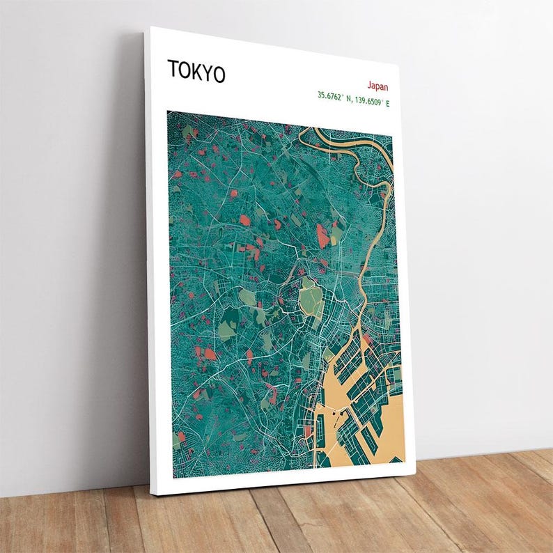 Tokyo Map Print, Tokyo Poster, Tokyo Map, Tokyo Print, Tokyo Wall Art ...
