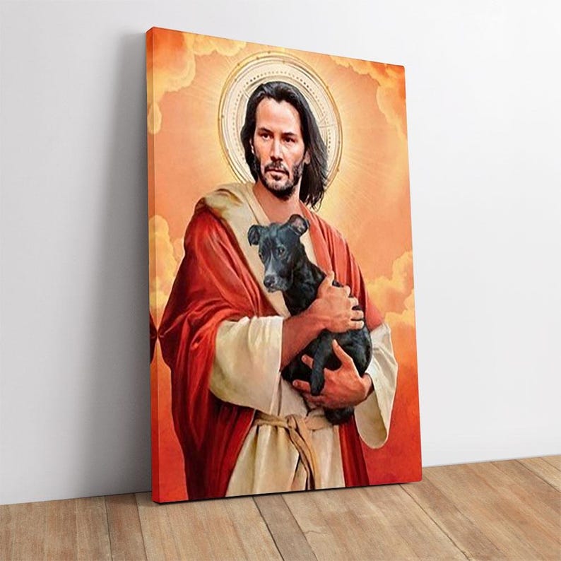 Saint Keanu Reeves Poster, Wall Art Canvas, Canvas Painting, Djital ...