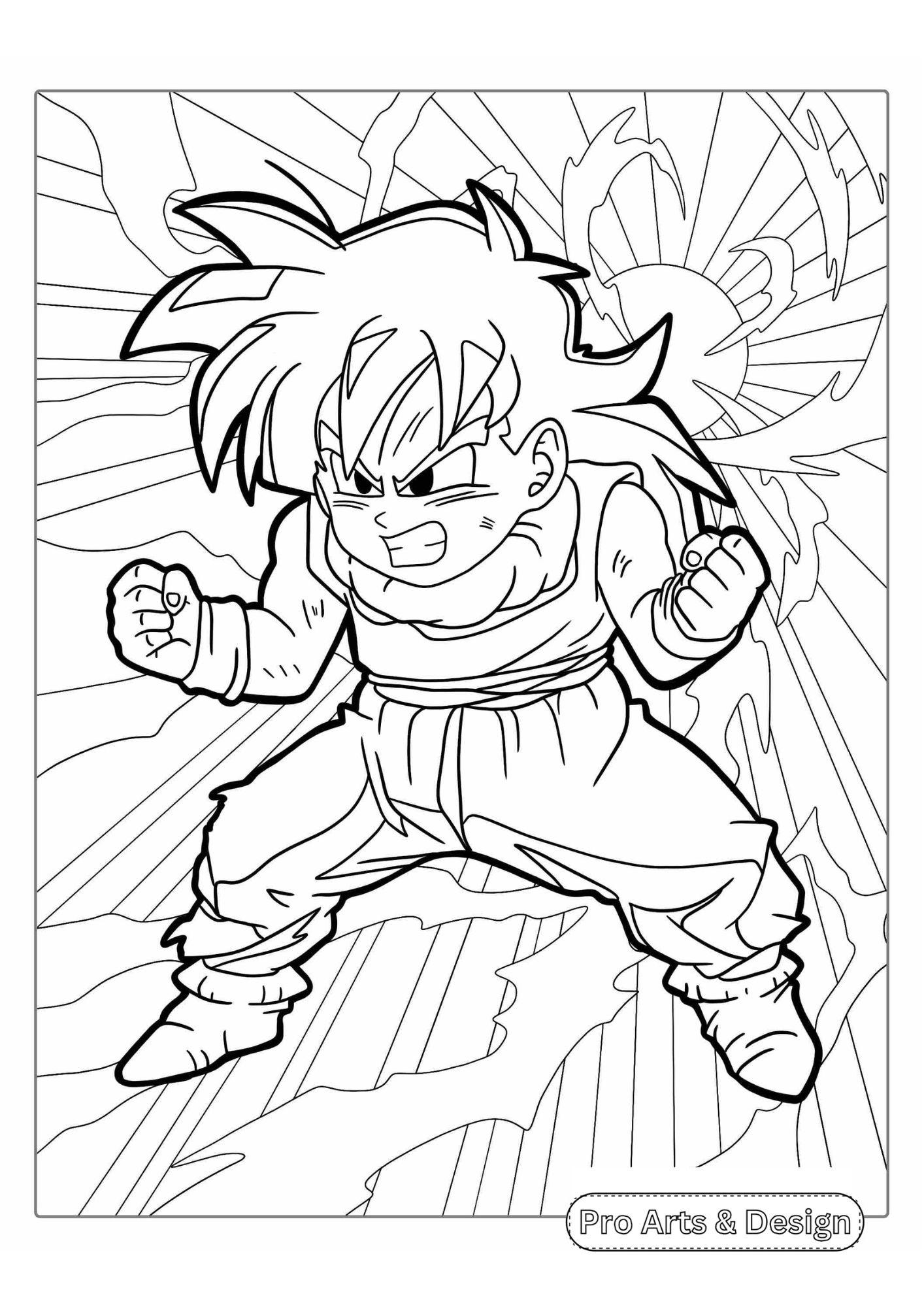 Dragon Ball Goku Coloring Book, Fun & Relaxing Pages for Kids and ...