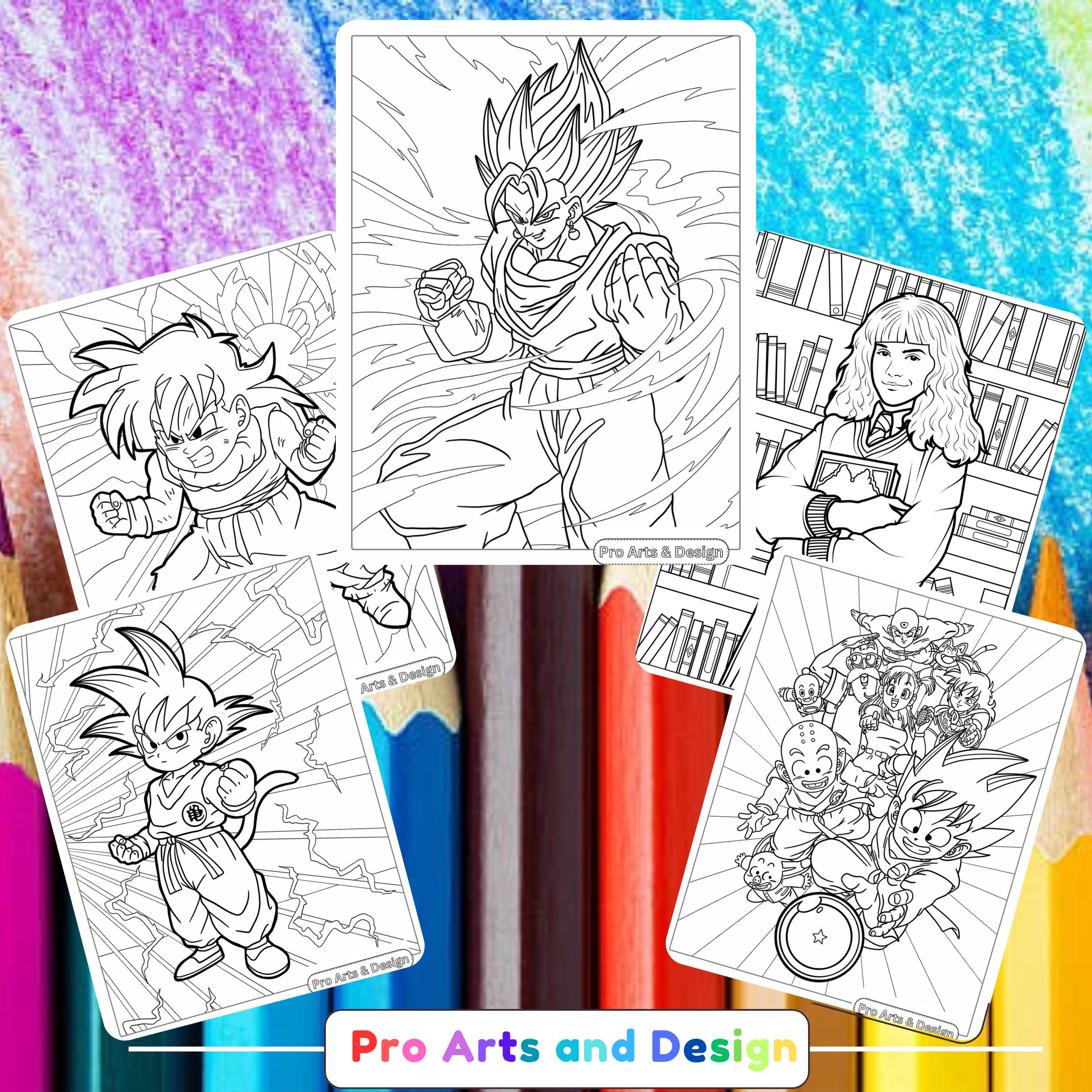 Dragon Ball Goku Coloring Book, Fun & Relaxing Pages for Kids and ...