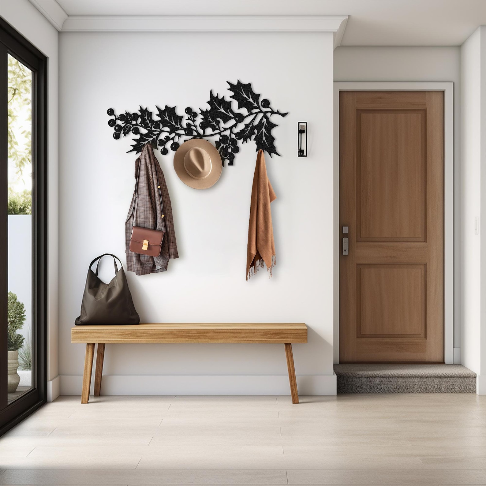 Coquina Tree Branch Coat Rack, Christmas Decoration, Entryway Organizer ...