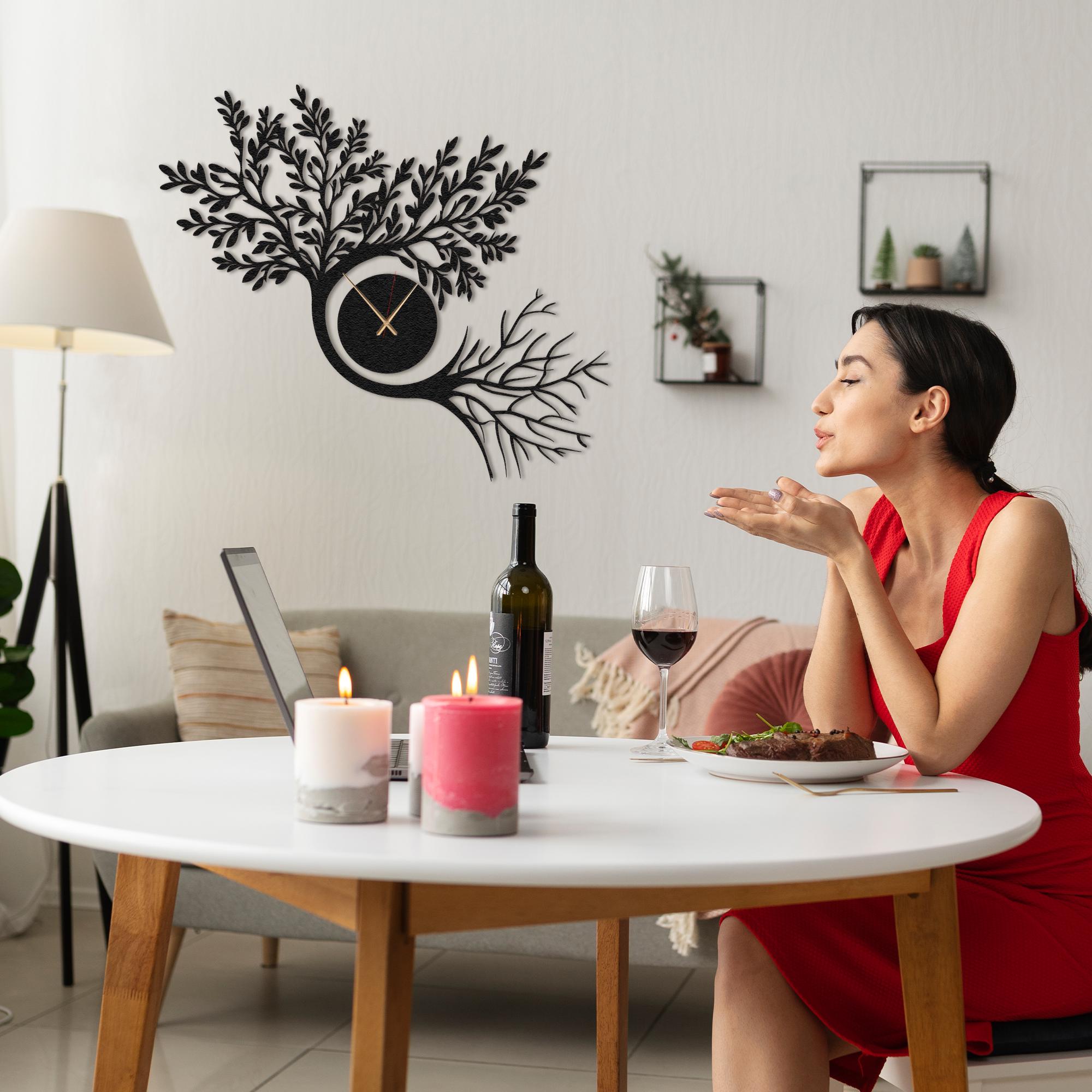 Metal Wall Clock , Tree Branch Design Clock, Christmas Gift Idea ...