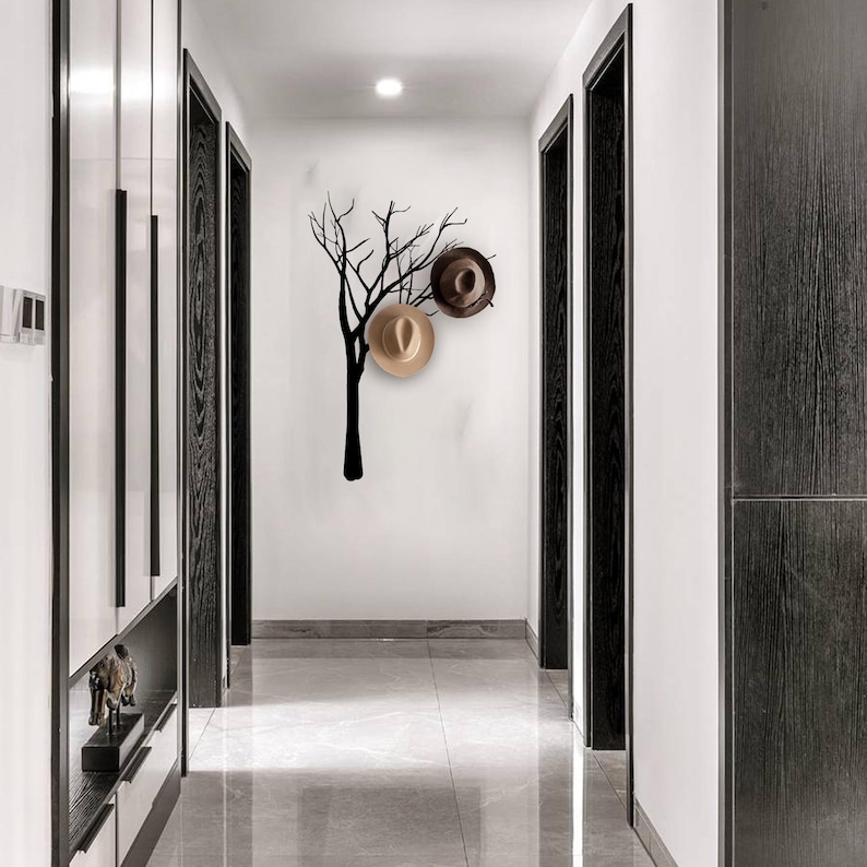 Metal Tree Coat Rack With Wall Hooks – Modern Entryway Organizer - Etsy