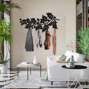 Coquina Tree Branch Coat Rack, Christmas Decoration, Entryway Organizer ...