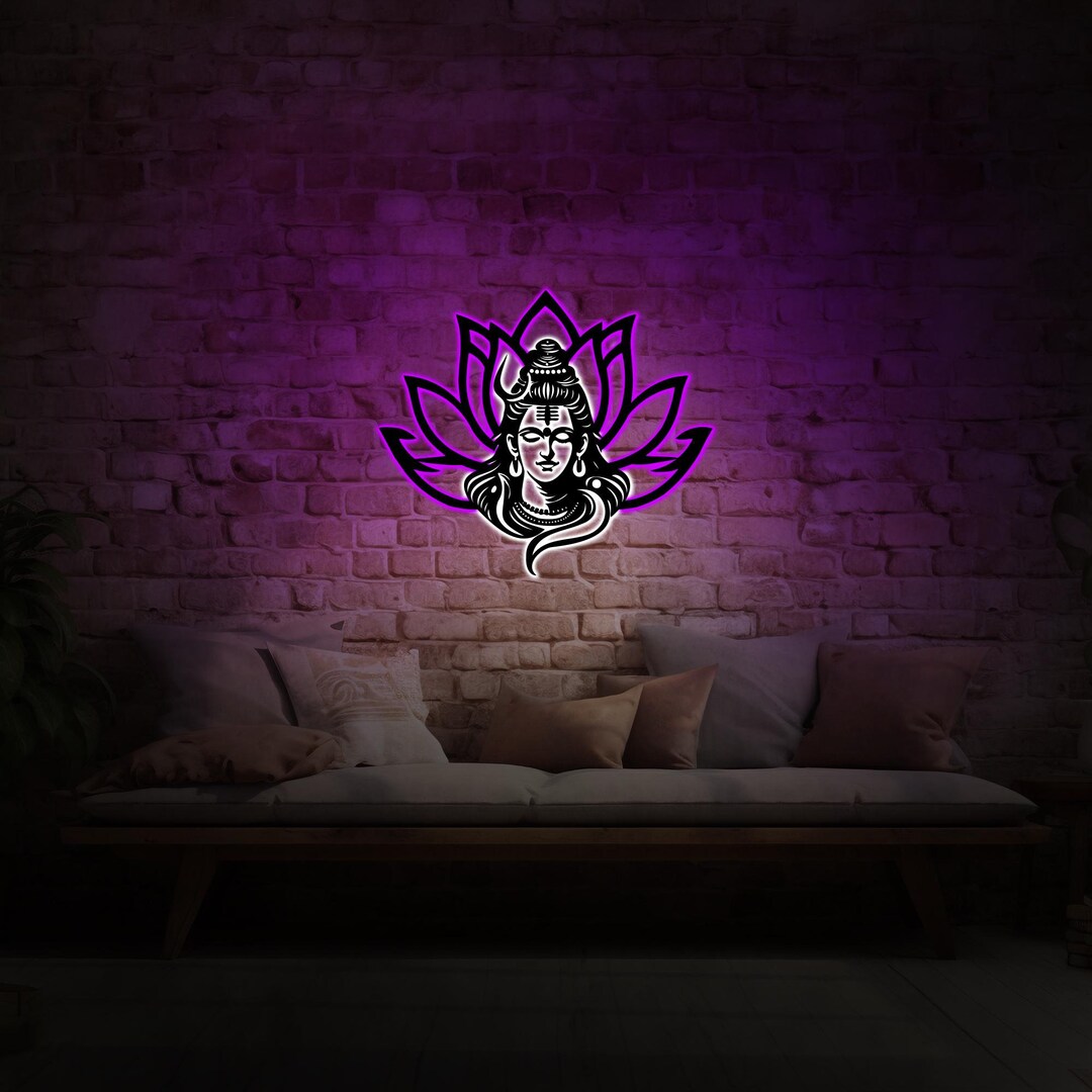 Led Metal Lord Shiva Art, Led Metal Wall Art, Temple Decor, Unique Home ...