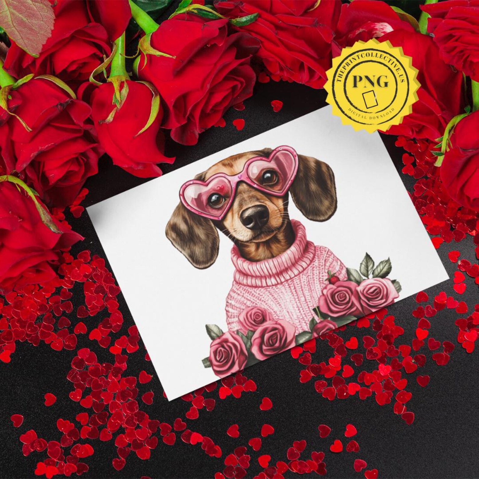 Valentine Dachshund Dog PNG - Sausage Dog Valentine Clipart, Cute ...