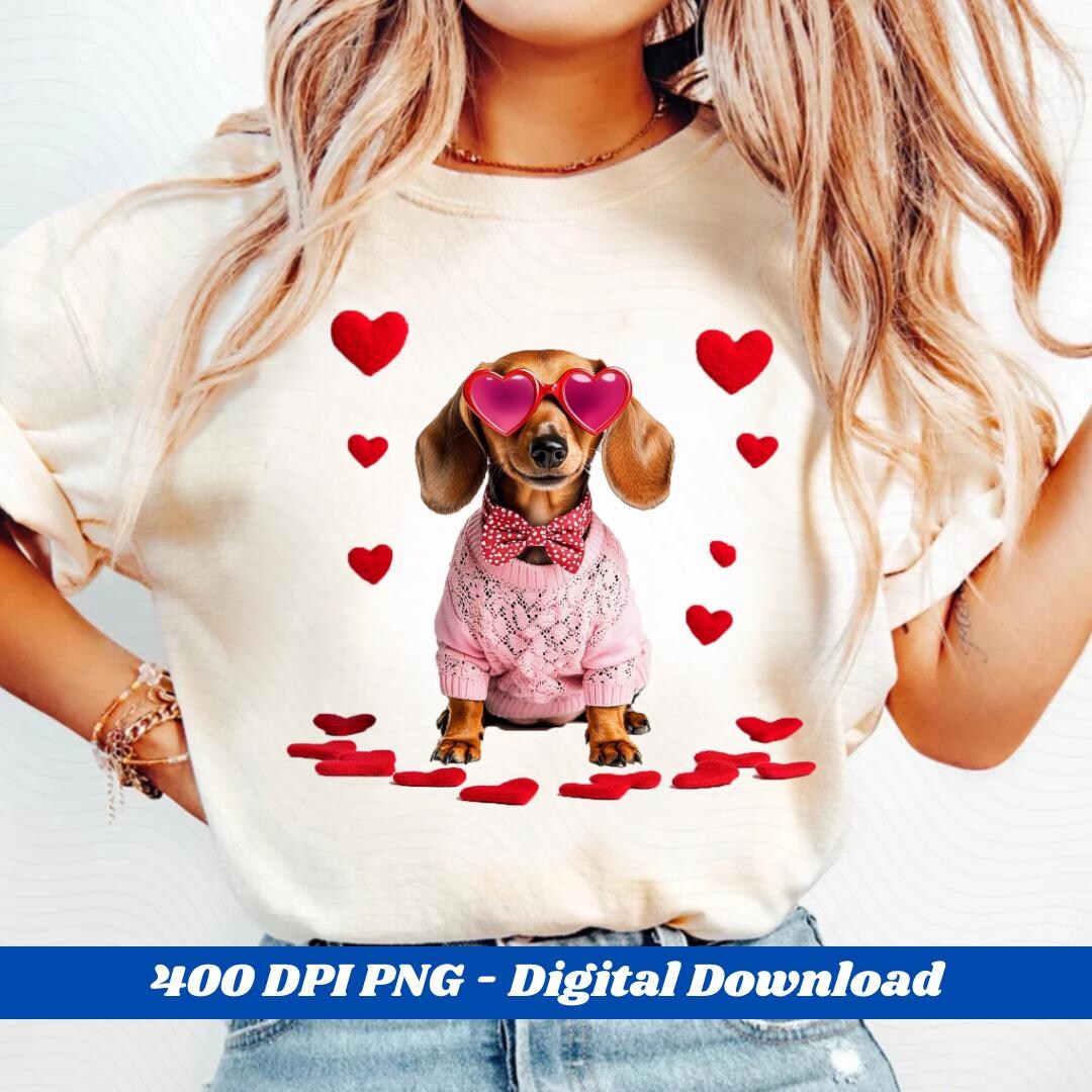 Valentine Dachshund Dog PNG Sausage Dog Valentine Clipart, Cute Weiner ...