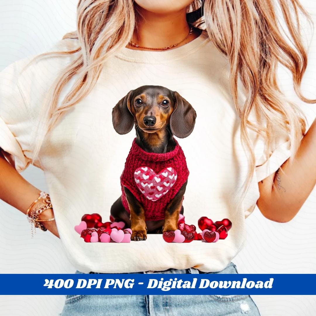 Valentine Dachshund Dog PNG Sausage Dog Valentine Clipart, Cute Weiner ...