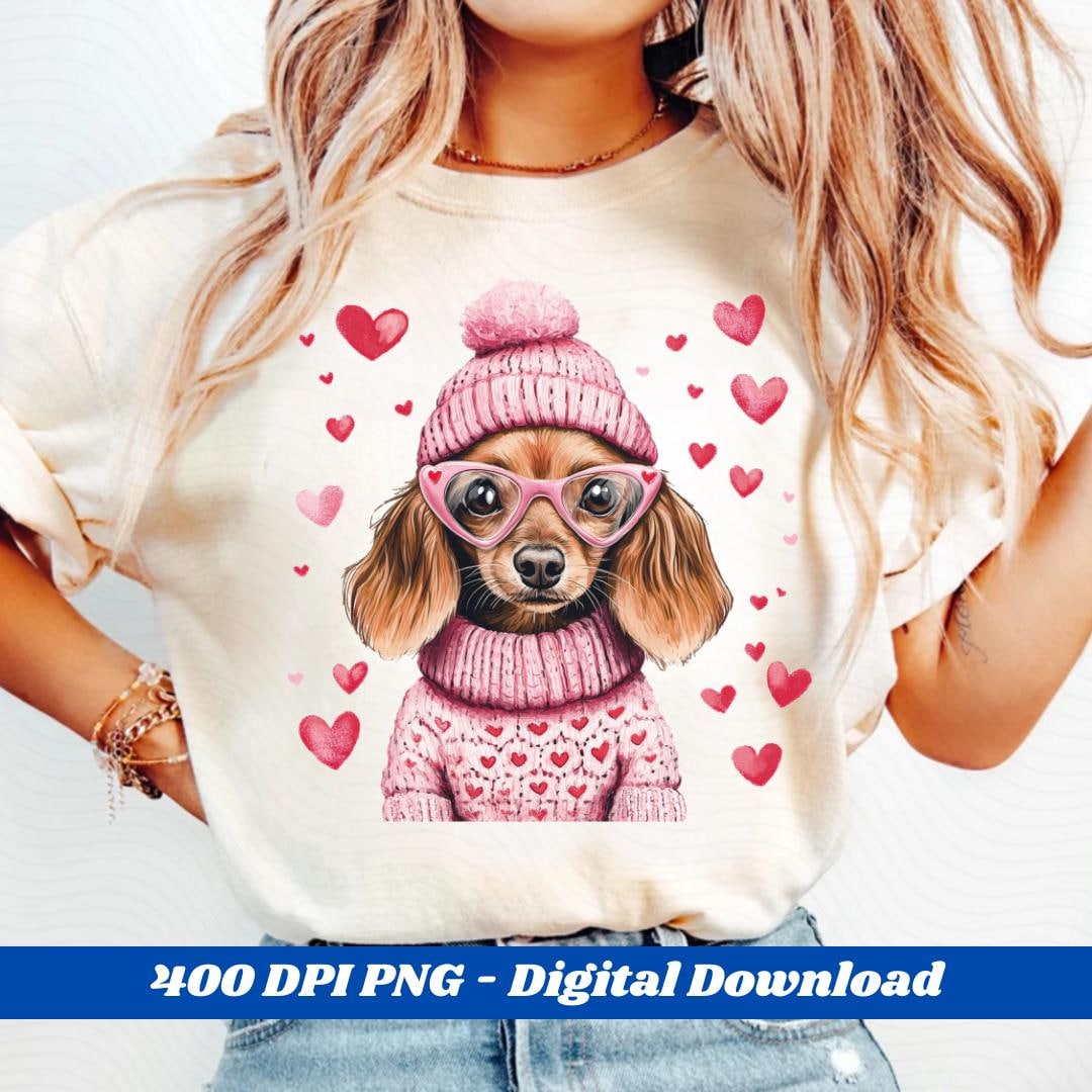 Valentine Dachshund Dog PNG Sausage Dog Valentine Clipart, Cute Weiner ...
