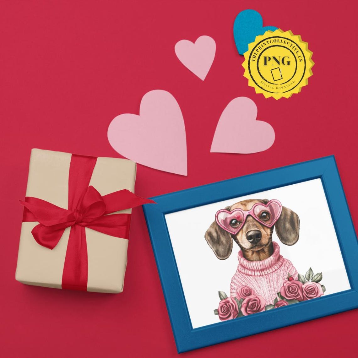 Valentine Dachshund Dog PNG - Sausage Dog Valentine Clipart, Cute ...