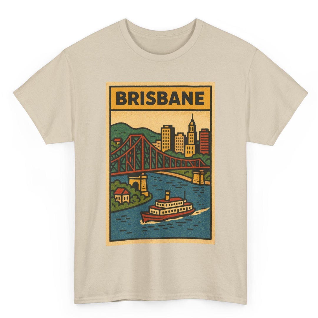 Brisbane Australia T-shirt: Retro Comic Style Graphic Tee - Etsy