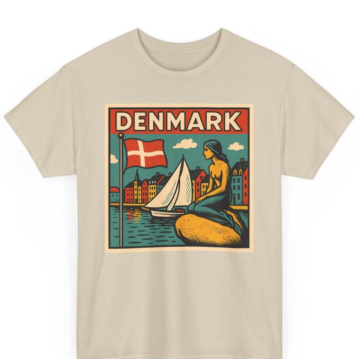 Denmark Retro Comic T-shirt: Vintage Danish Graphic Tee - Etsy