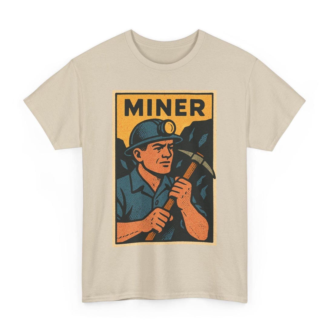 Retro Miner T-shirt: Comic Style Mining Life Tee - Etsy