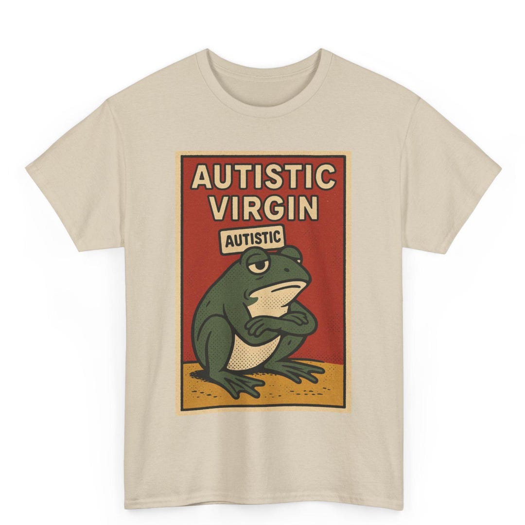 Autistic Virgin Frog Meme T-shirt: Retro Comic Weirdcore Humor - Etsy