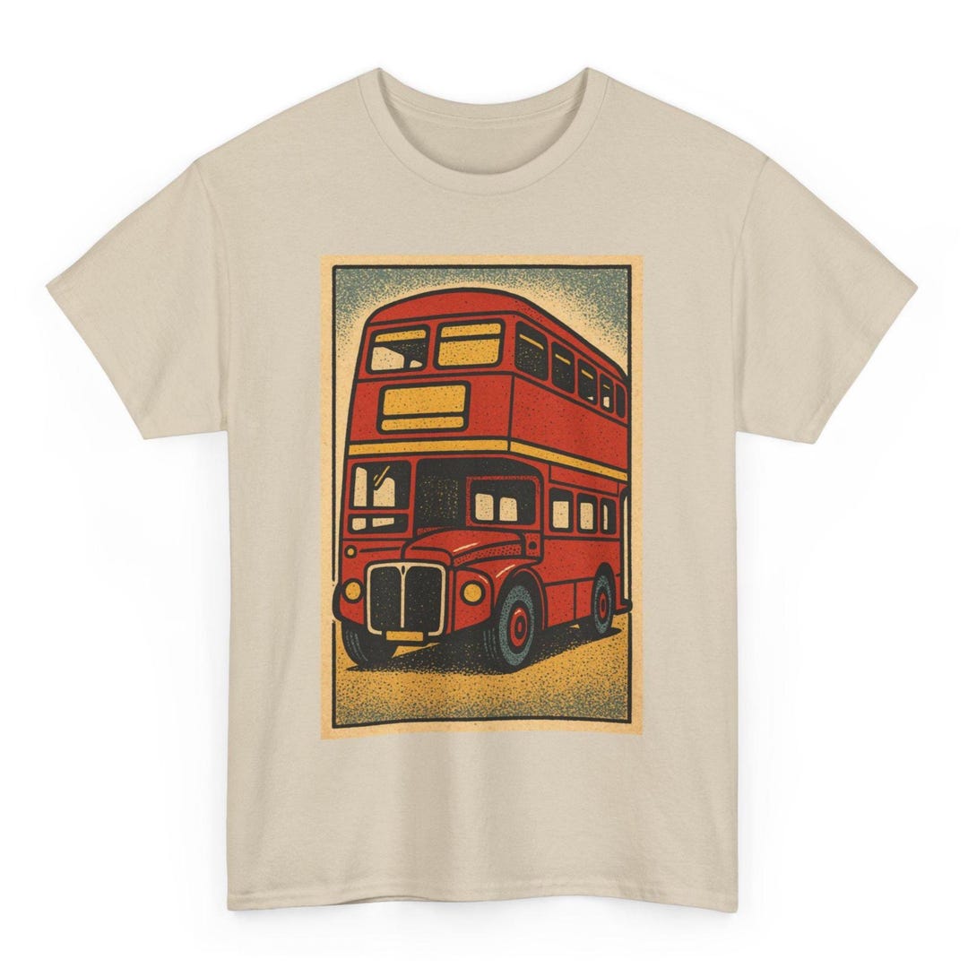 Retro London Bus T-shirt: Vintage Comic Style UK Travel Tee - Etsy