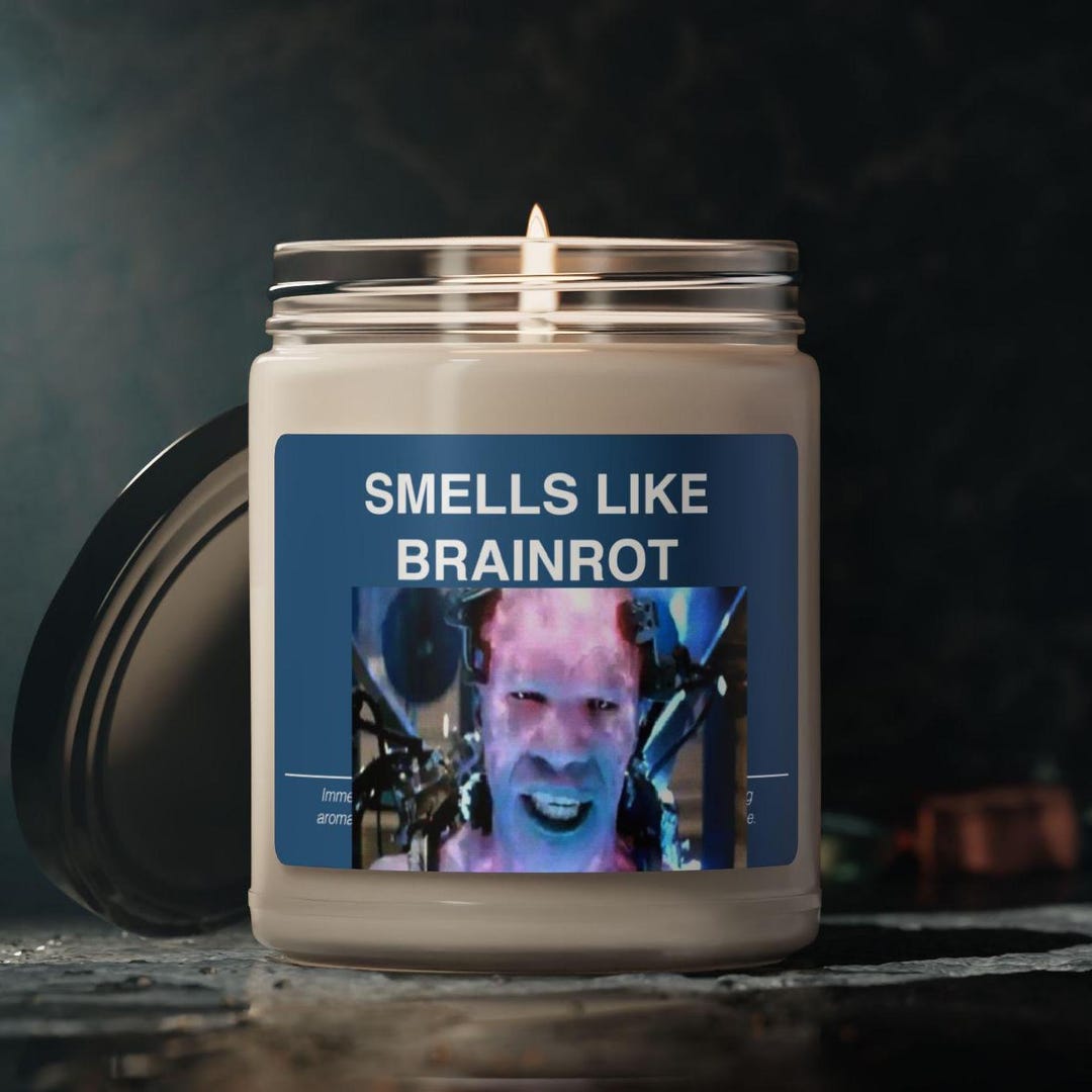 Smells Like Brainrot Candle Meme Reels Cursed Humor Candle Jar 9oz - Etsy