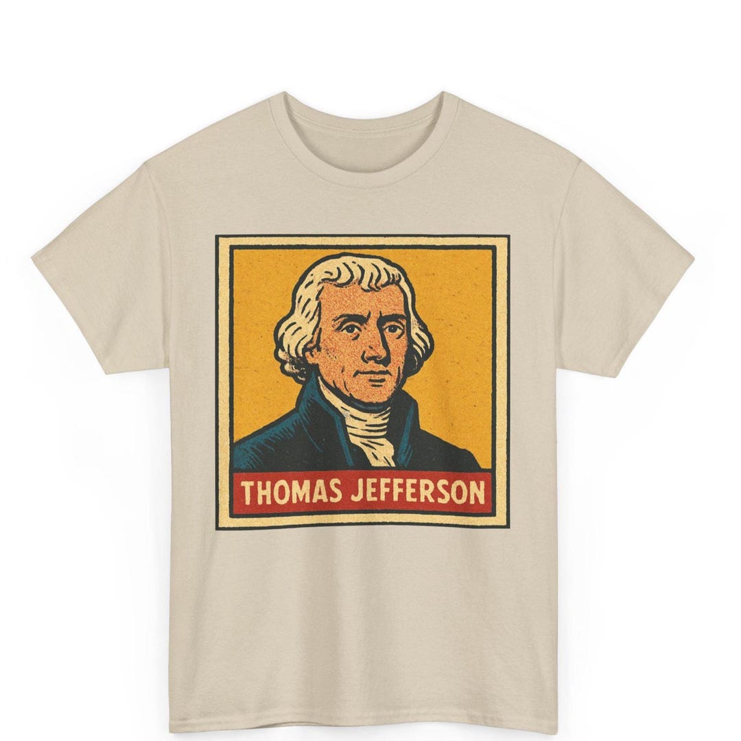 Thomas Jefferson Comic T-shirt: Retro Founding Father Graphic Tee - Etsy