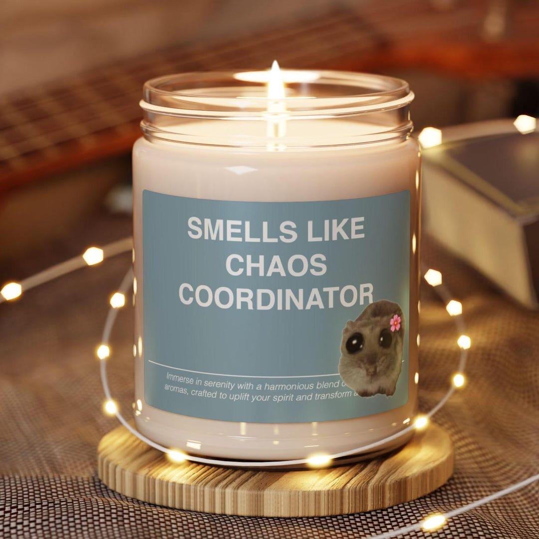 Chaos Coordinator Candle Meme Funny Cute Hamster Joke Gift Smells Like ...