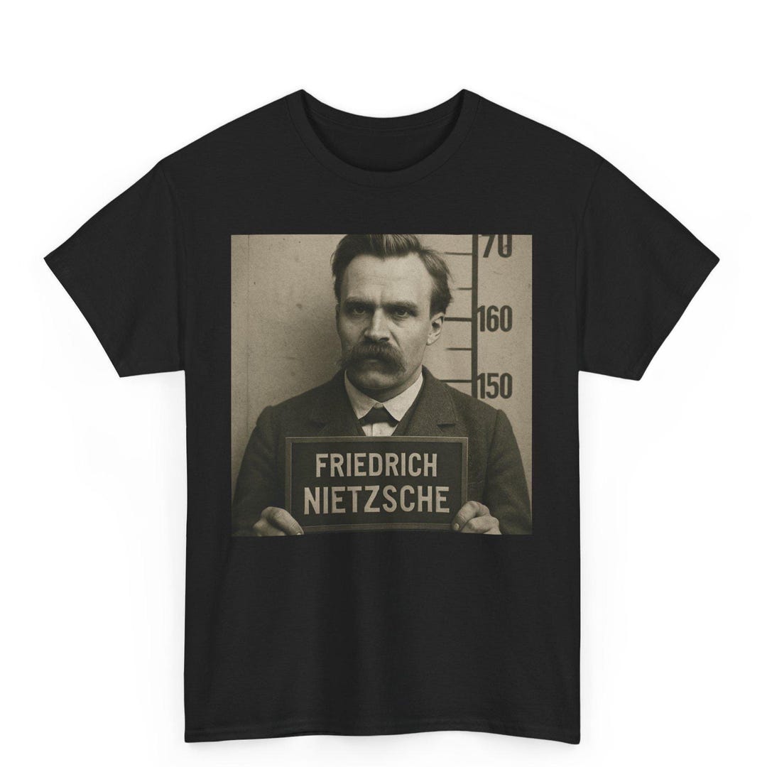 Friedrich Nietzsche Mugshot T Shirt Unisex | Existential Philosopher ...
