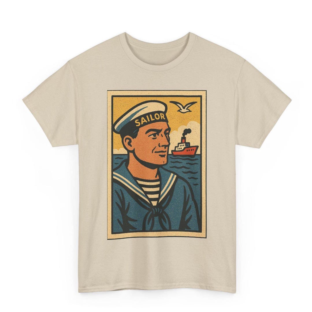 Sailor T-shirt: Nautical Maritime Tee, Retro Comic Gift for Seafarers ...