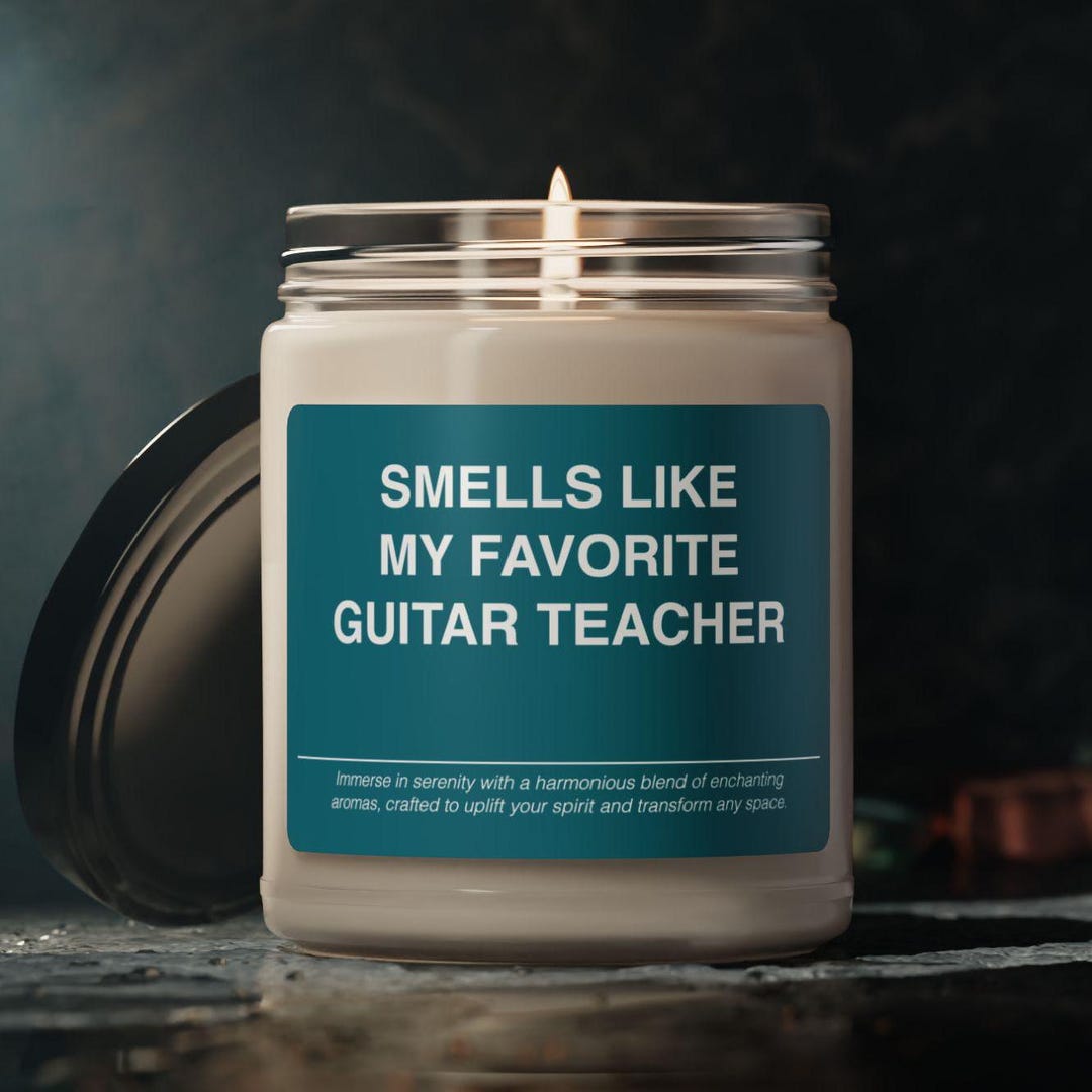 Guitar Teacher Candle Gift: Scented Soy Wax Candle (9oz) - Etsy