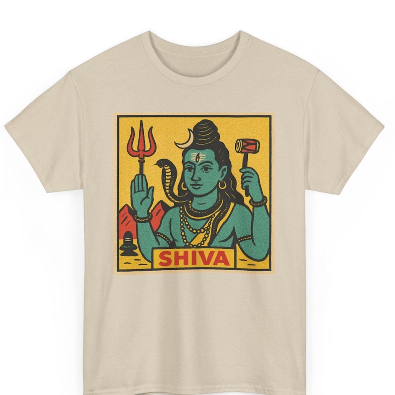 Shiva Retro Comic T-shirt: Hindu God Pop Art Graphic Tee - Etsy